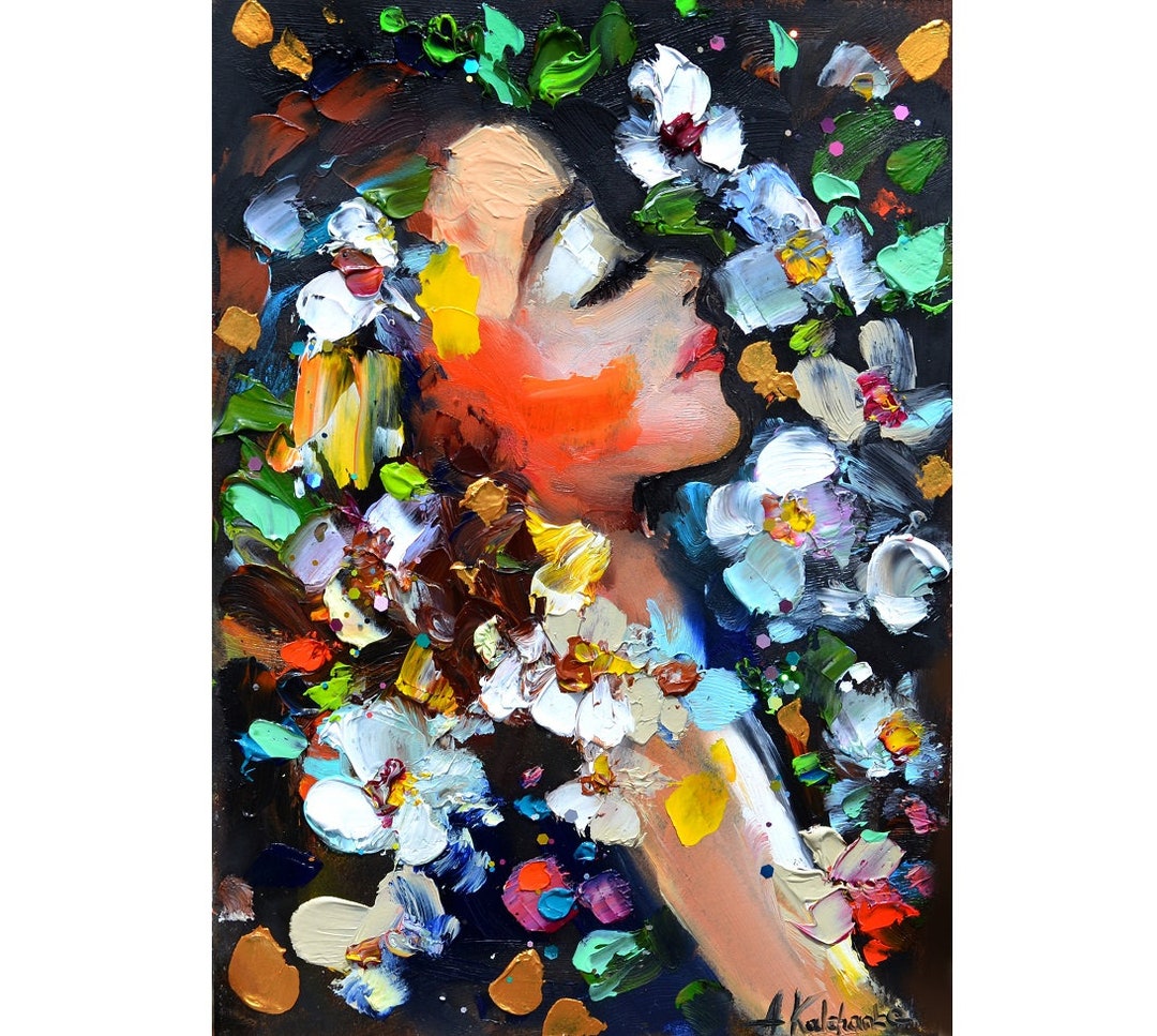 Girl With Flowers Beautiful Woman With Flowers Decor Woman Portrait ...
