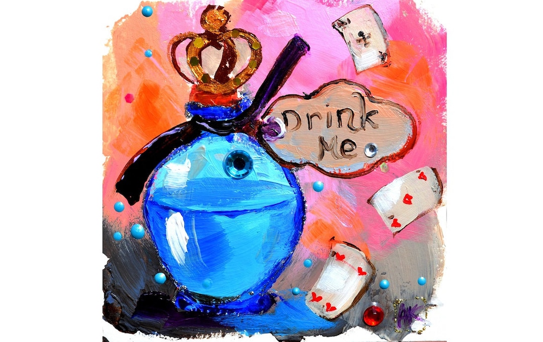 Alice in Wonderland Magic Potion Art, Bottle With Liquid, Magic Art ...