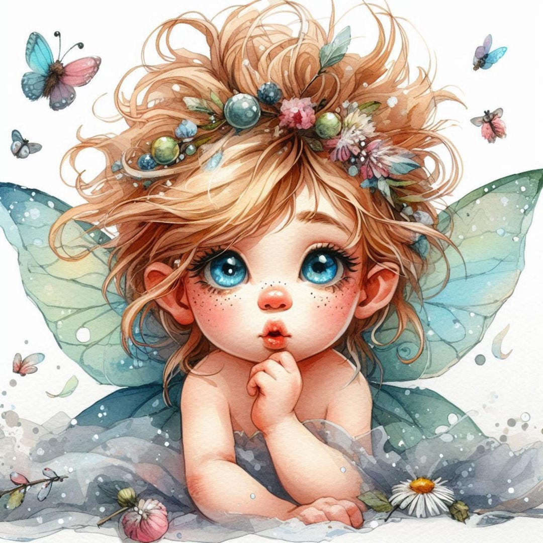 14 Adorable Baby Fairy Clip Art Images, Wall Art, Pixie Art, Fairy Clip ...