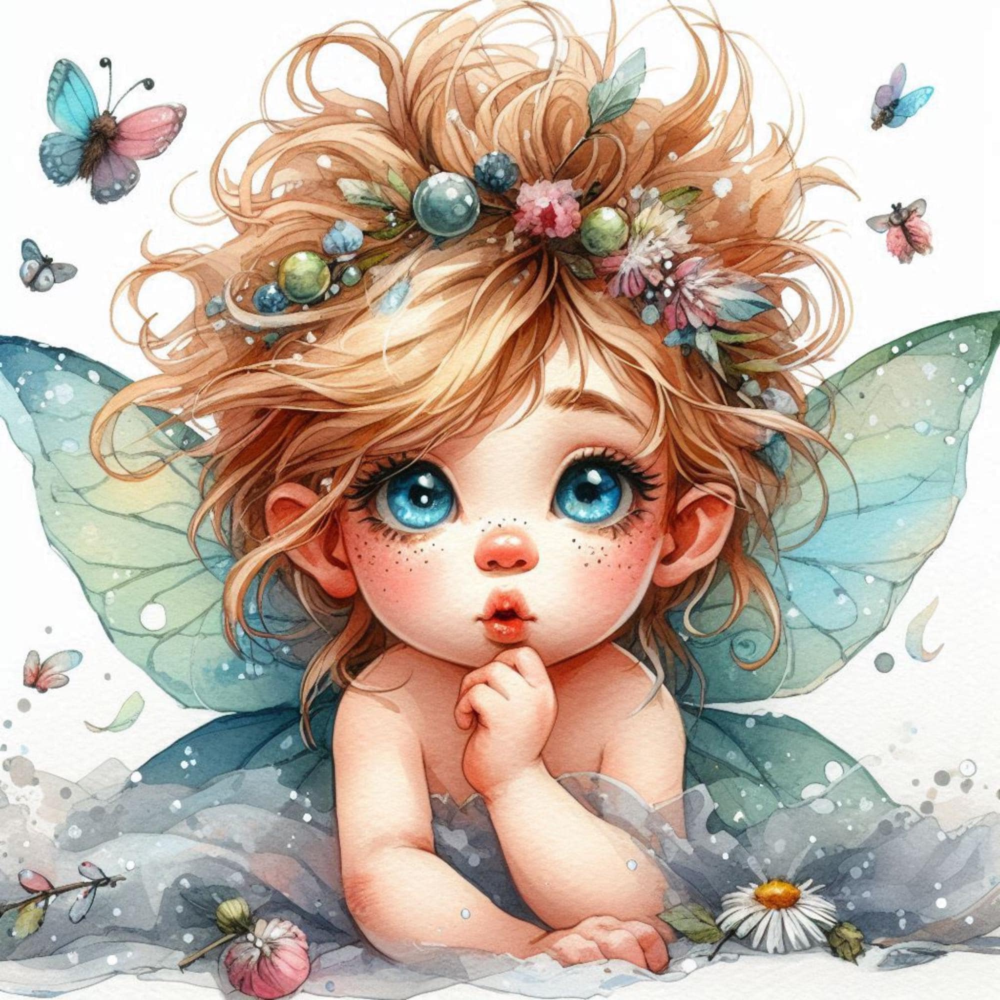 14 Adorable Baby Fairy Clip Art Images, Wall Art, Pixie Art, Fairy Clip Art, Gift for Her, Baby ...