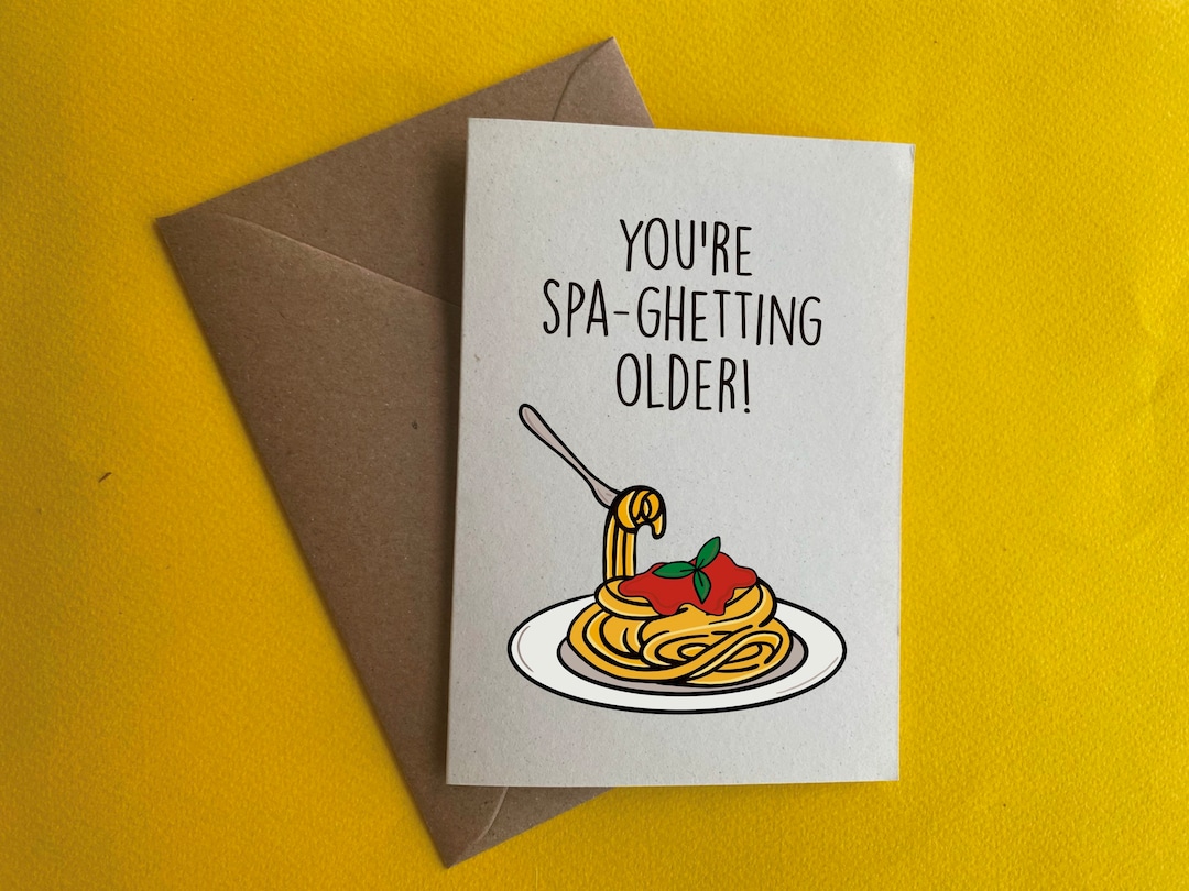 Greeting Card Happy Birthday Bday Pasta Food Italy Family Gift Her Him ...