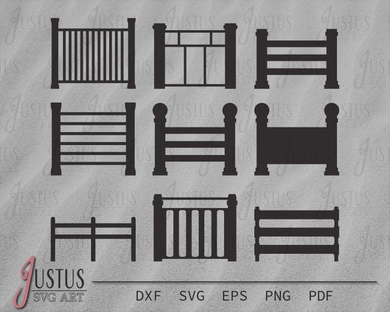Fence Fences Fence SVG Fences Silhouette Fence | Etsy