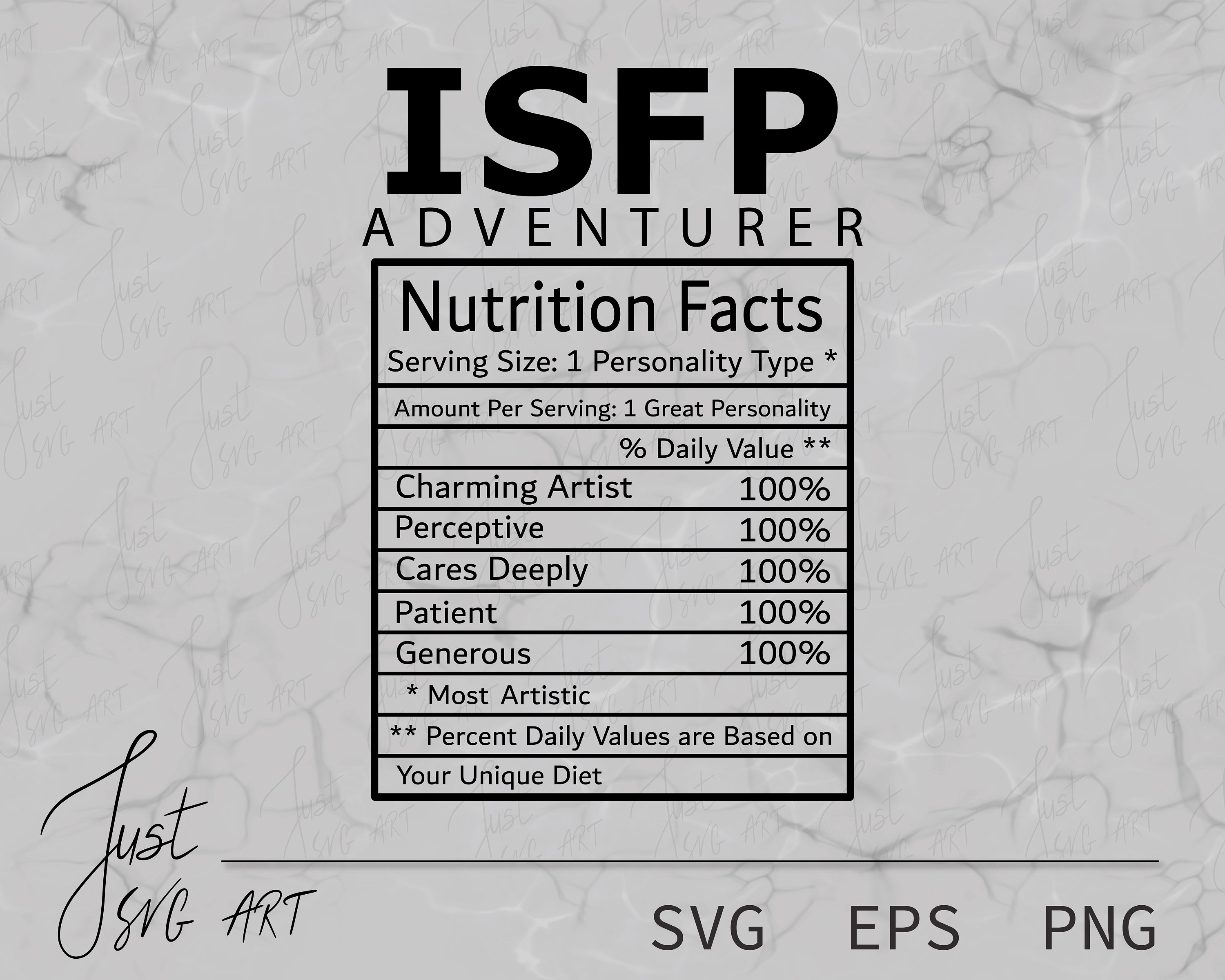 ISFP Adventurer - ISFP Adventurer SVG - Svg - Eps - Png - Nutrition ...