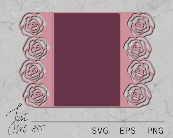 Card SVG Roses Gate Fold Card Template 5x7 Roses Gate | Etsy