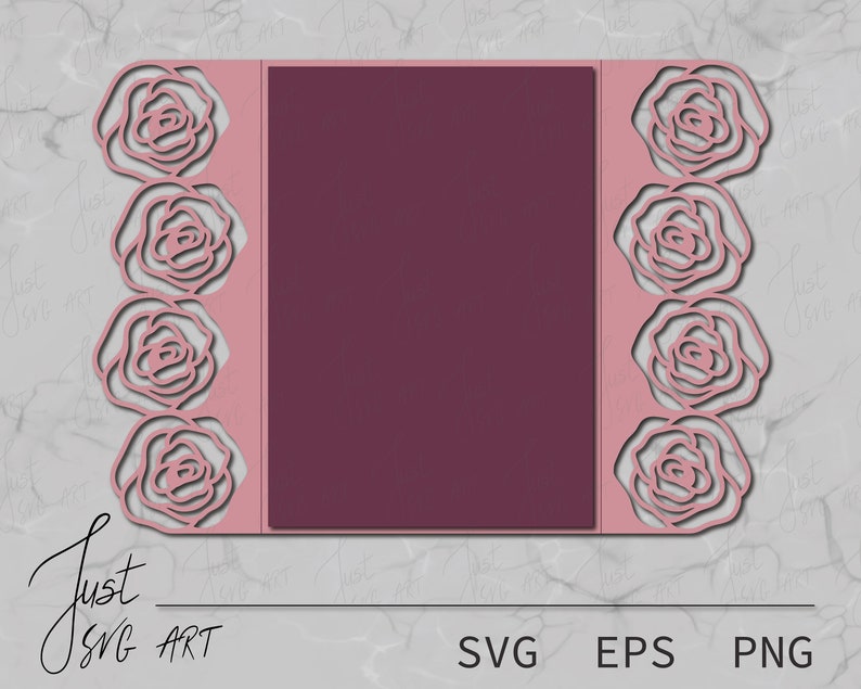 Card SVG Roses Gate Fold Card Template 5x7 Roses Gate - Etsy