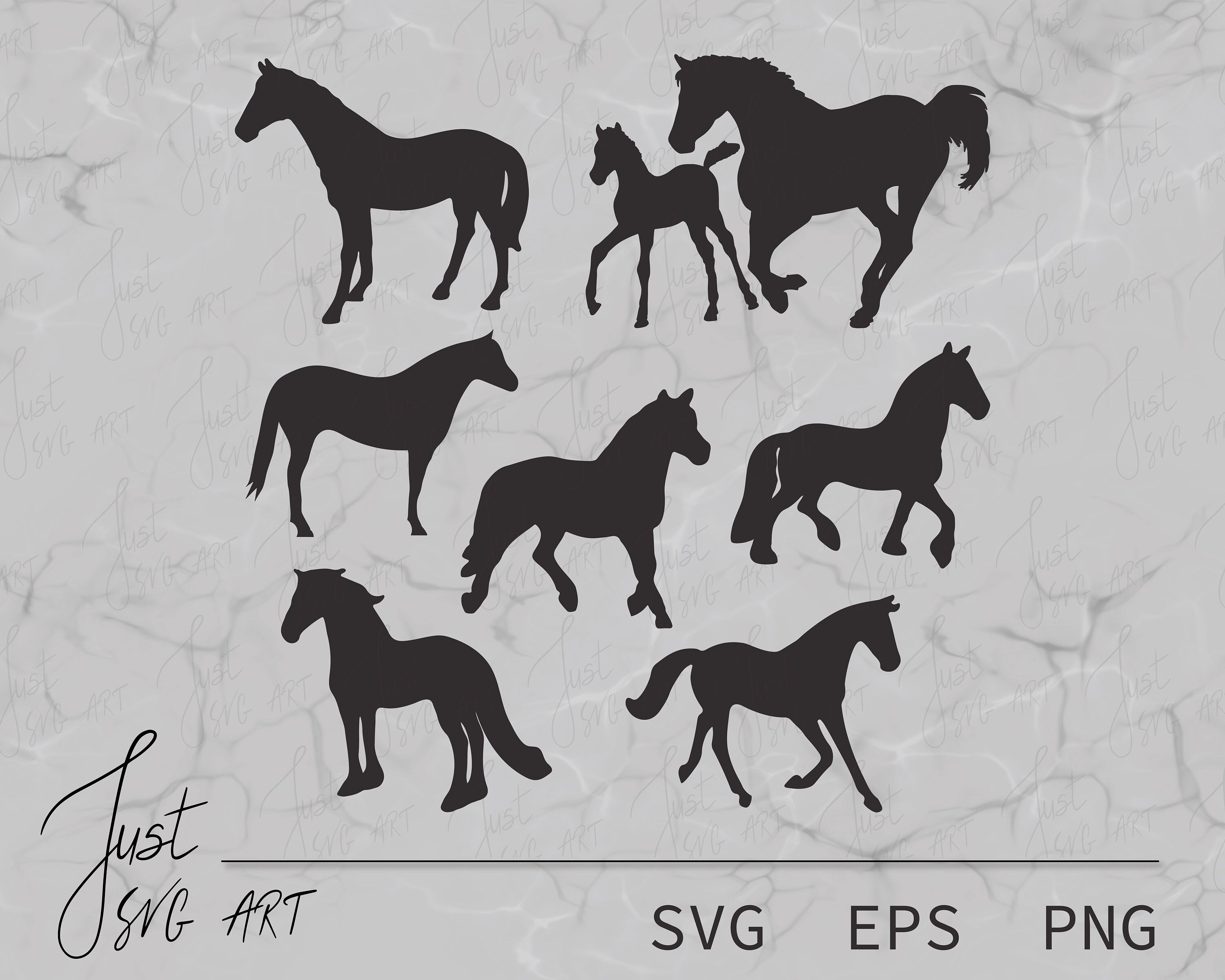 Pferd SVG - Pferd DXF - Pferd Clipart - Pferd Silhouette - Pferd ...