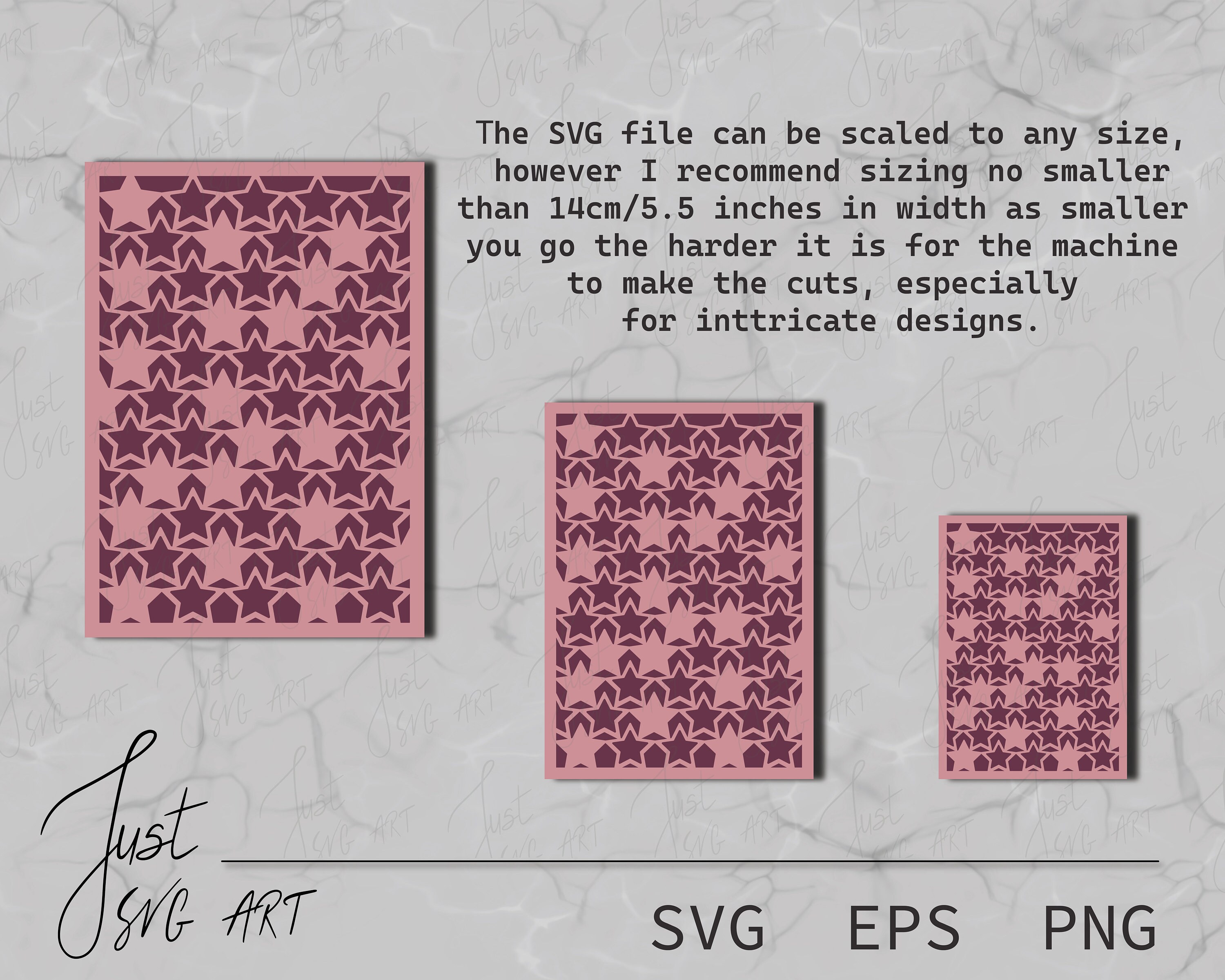 Card SVG - Star Card 5“x7“ Bi-fold - Star Card Template - Star Card Bi ...