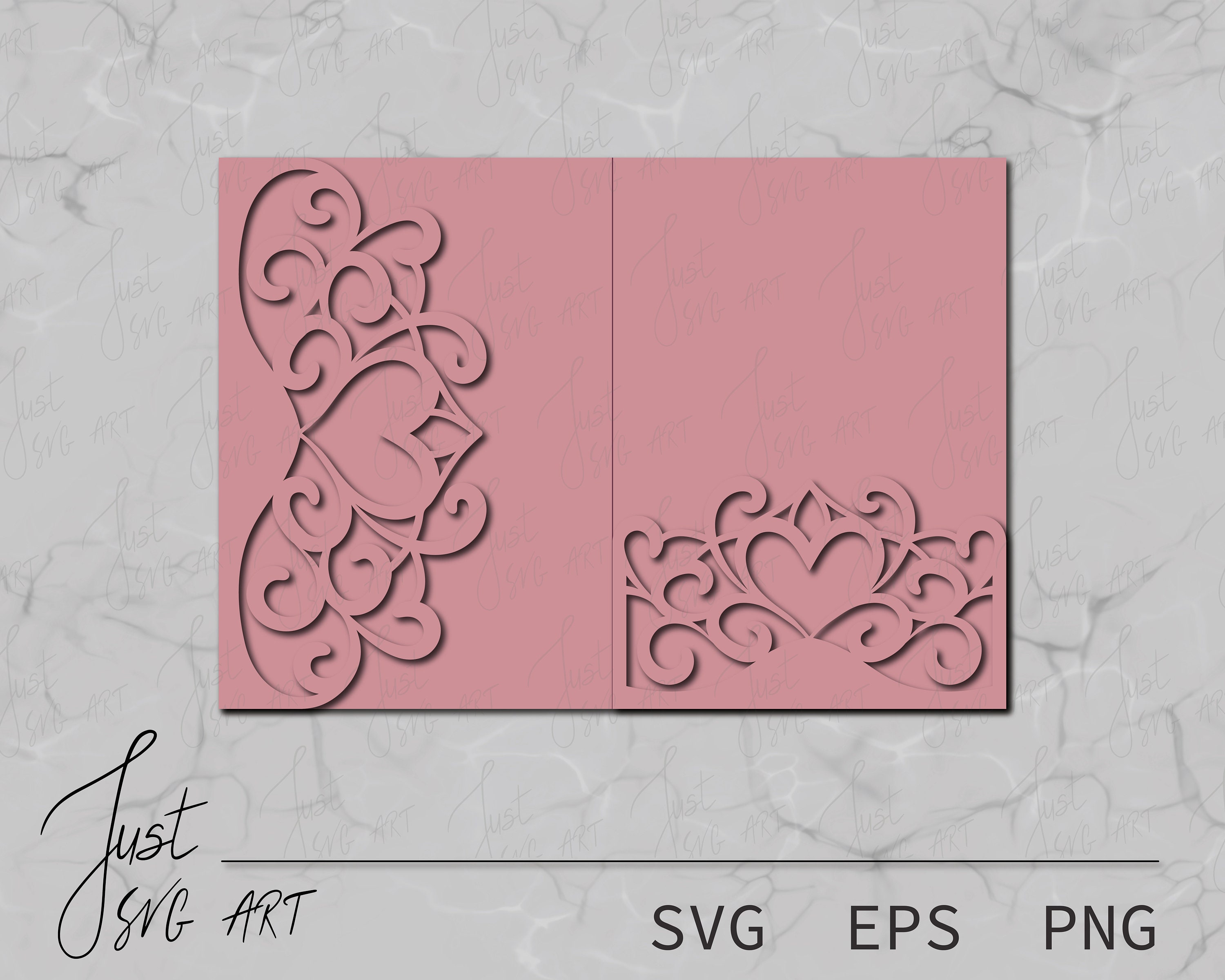 5x7 Tri-fold Pocket Wedding Invitation Template - Envelope Invitattion ...