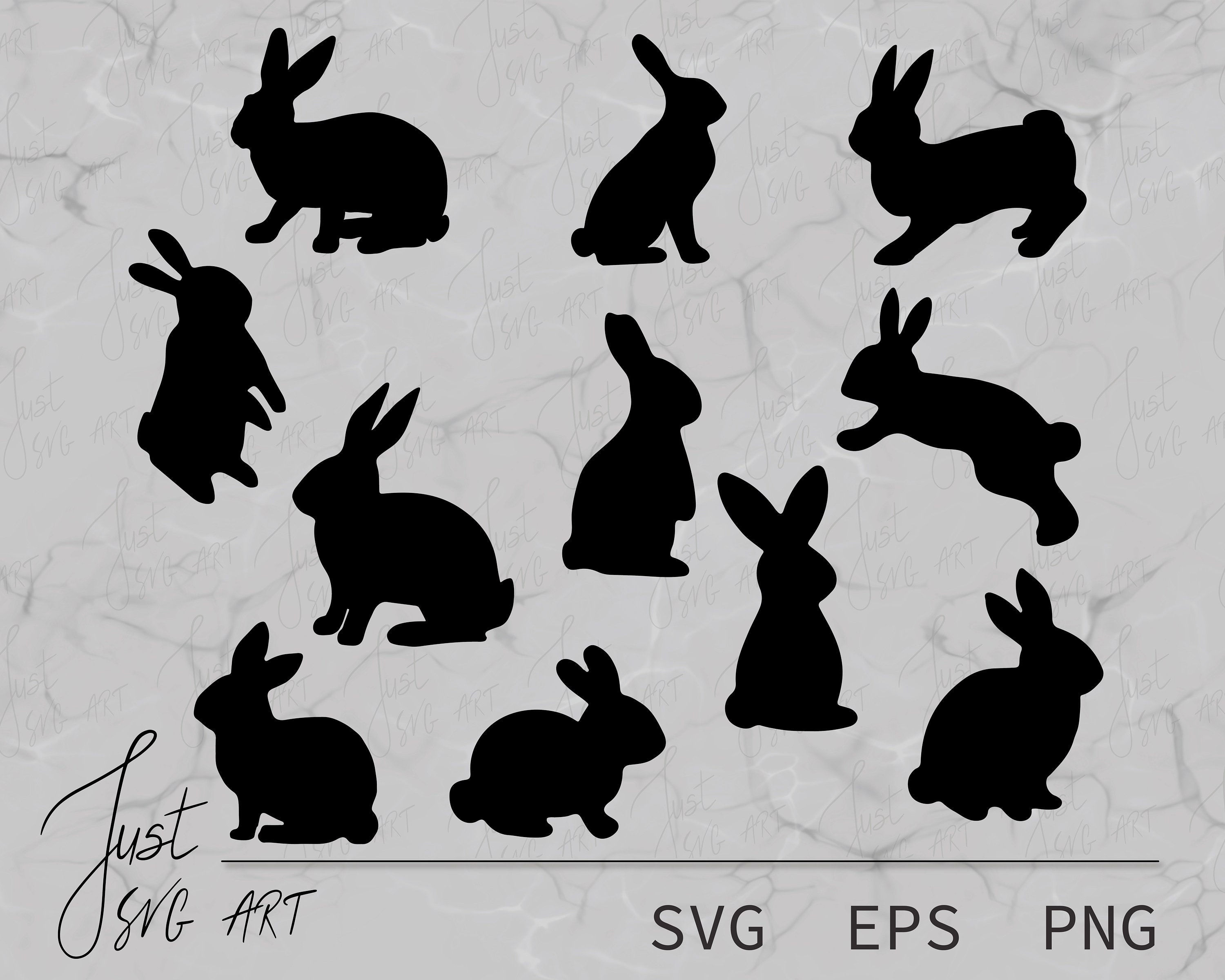 Bunnies - Rabbits SVG - Bunny - Bunnies SVG - Rabbits Silhouette ...