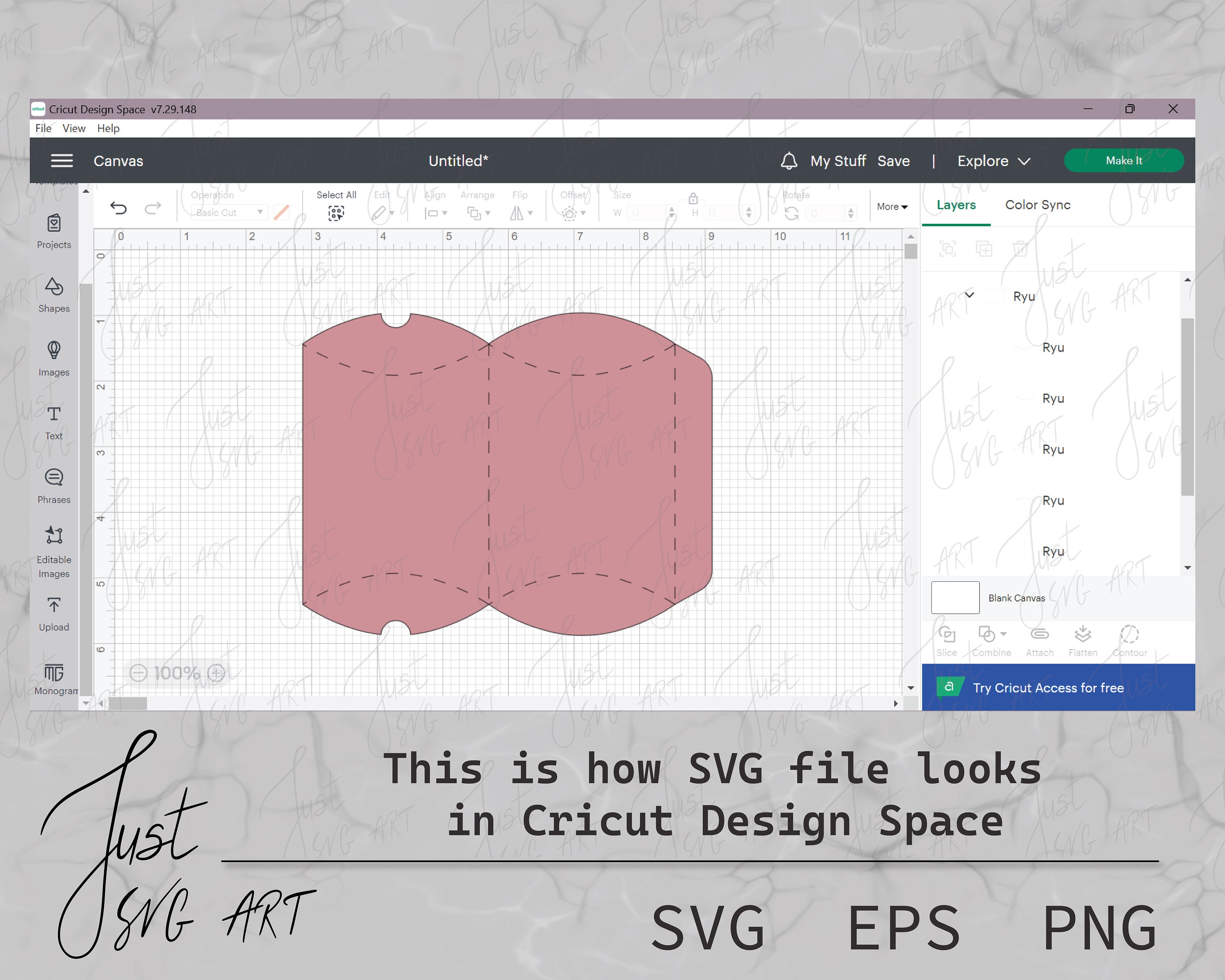 Pillow Box Template - Simple Box Template - Gift Box Template - Favor ...