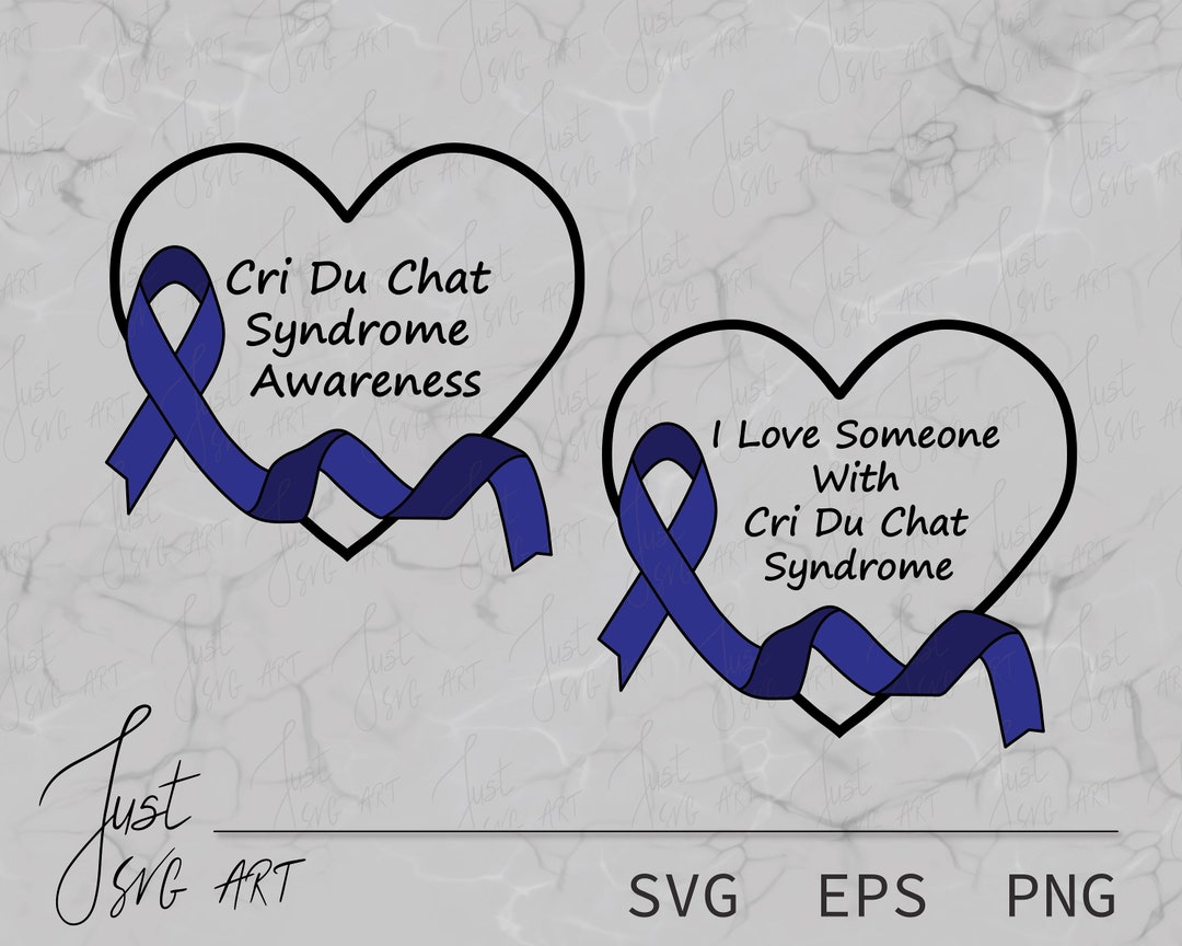Cri Du Chat Syndrome Awareness Ribbon SVG EPS PNG Cri Du Chat Ribbon 5P ...