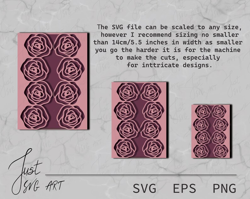 Card SVG Roses Gate Fold Card Template 5x7 Roses Gate | Etsy