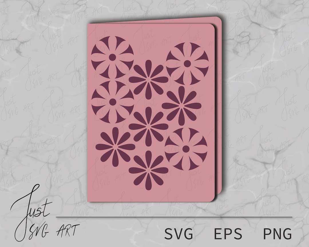 Card SVG - Flowers Card Template 5“x7“ - Vintage Flowers Card - Vintage ...