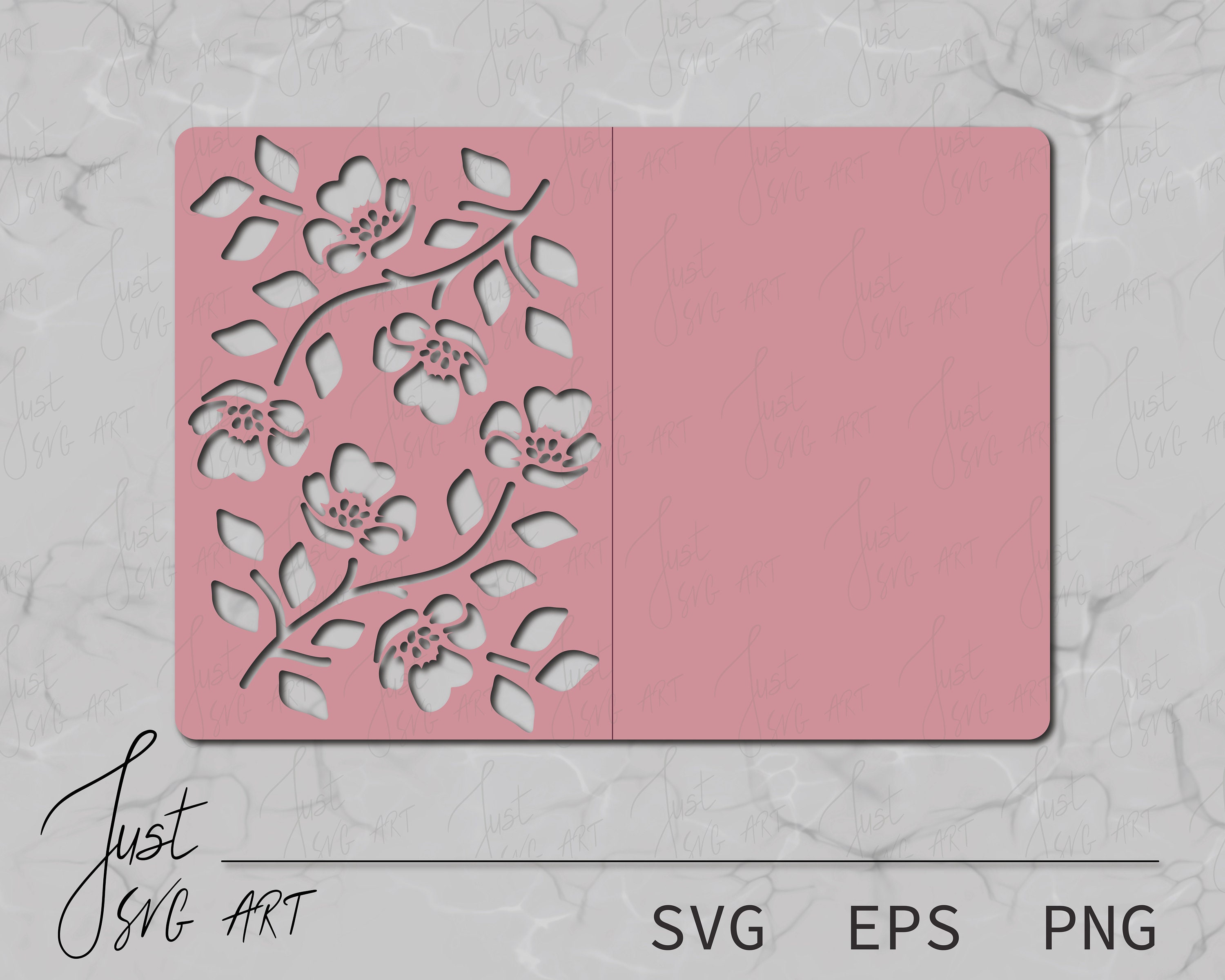 Card SVG Bi-fold Sakura Card Template 5x7 Sakura Card - Etsy Canada