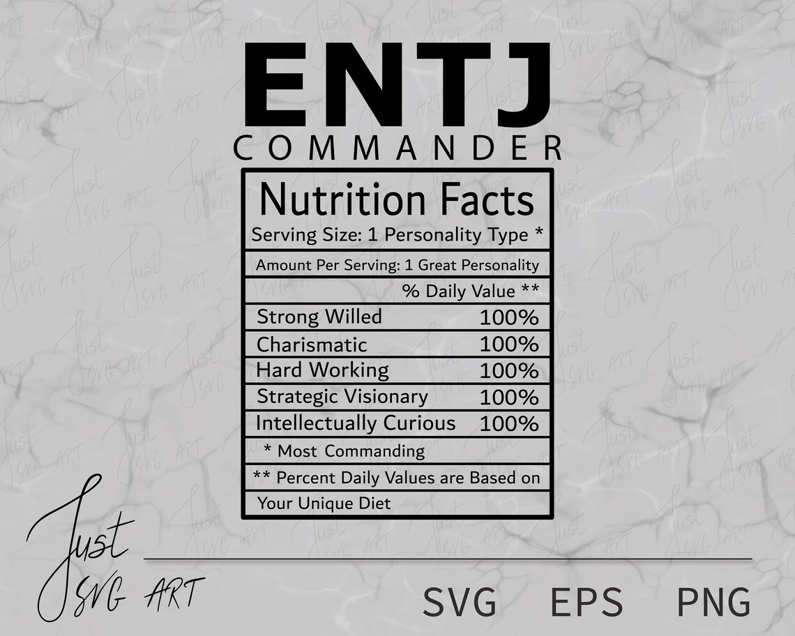 ENTJ Commander - ENTJ Commander SVG - Svg - Eps - Png - Nutrition Facts ...