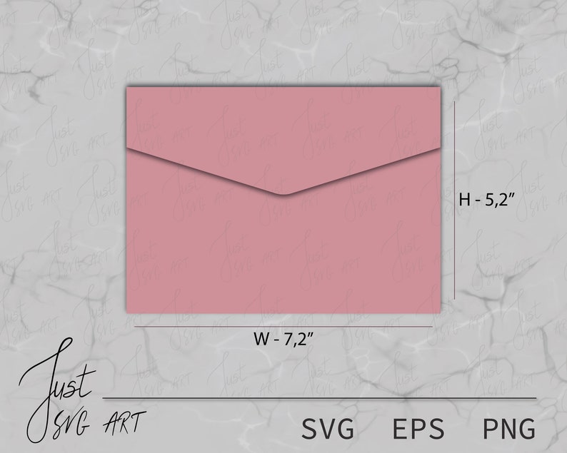 Simple Envelope Template 5.2x7.2 in Decorative Envelopes Envelope ...