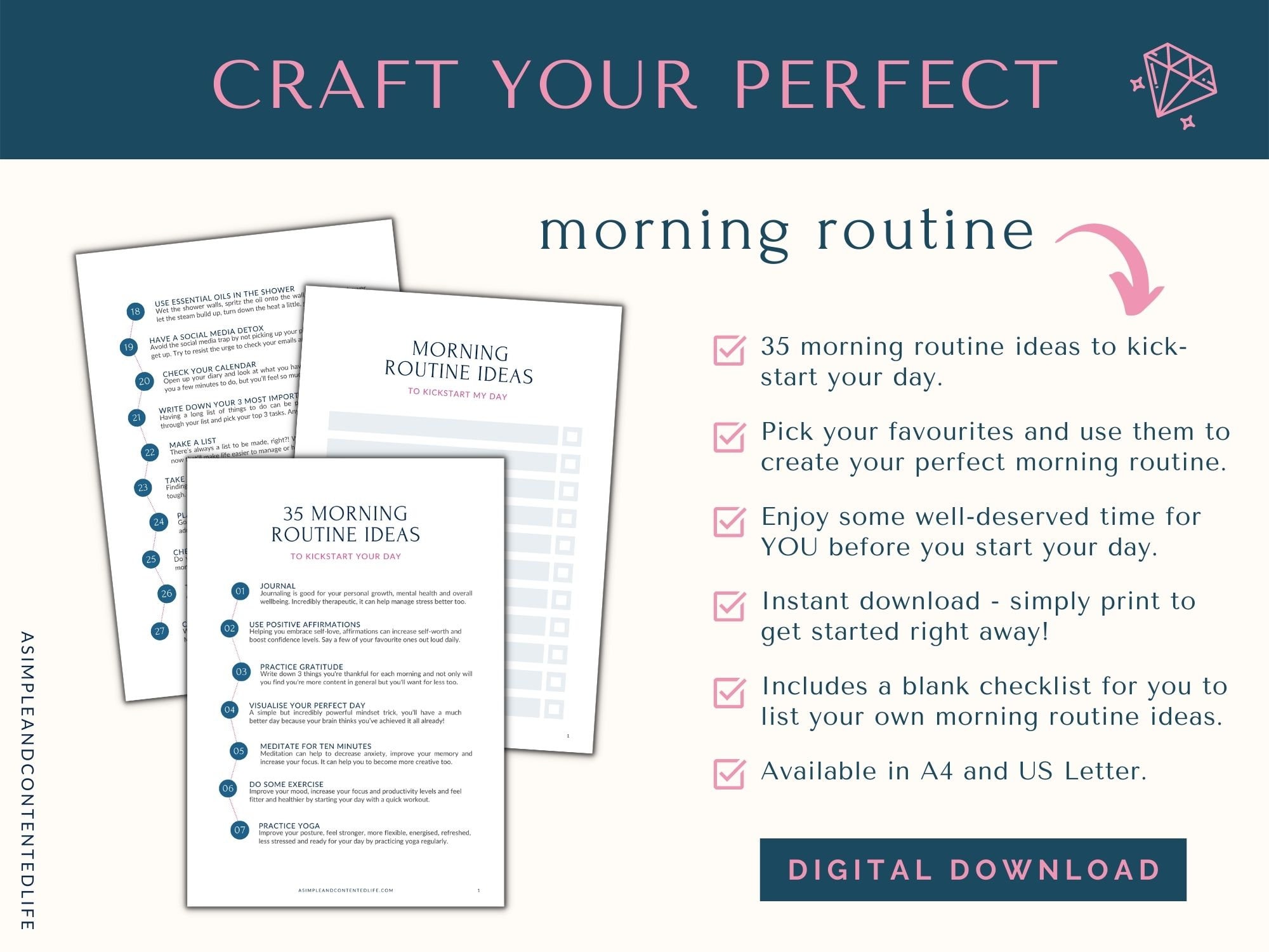 Morning Routine Ideas Printable, Routine Planner, Habit Planner, Daily ...