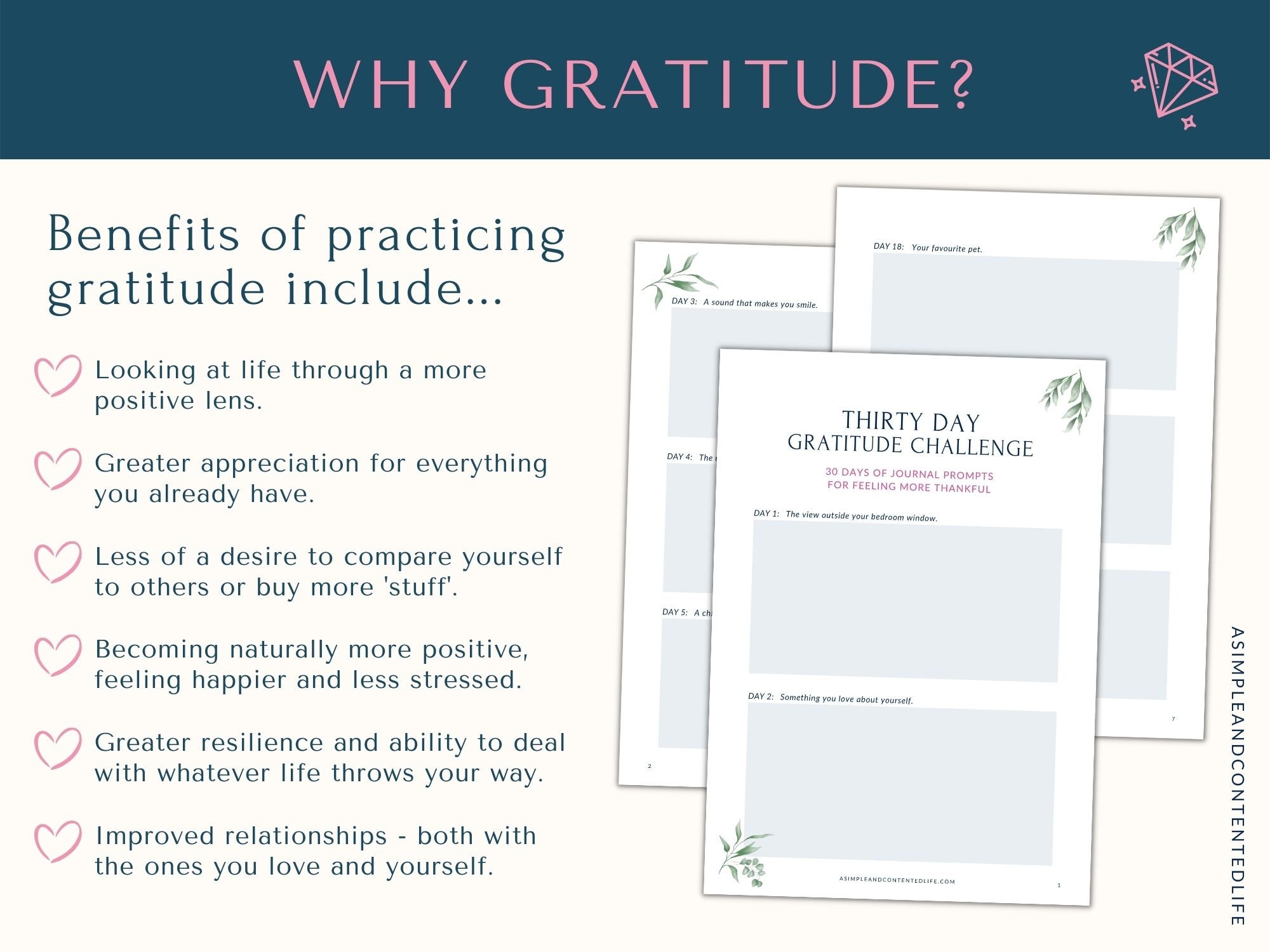 Gratitude Journal Prompts, Mindfulness Journal, Daily Gratitude ...