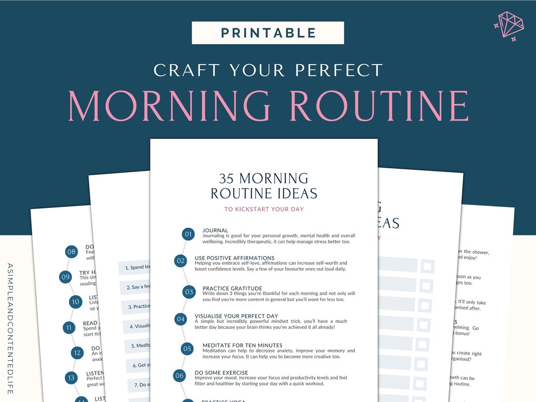 Morning Routine Ideas Printable, Routine Planner, Habit Planner, Daily ...