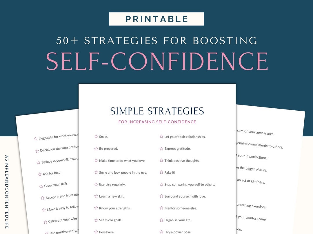 Self Confidence Cheatsheet, Self Confidence Planner, Self Esteem ...