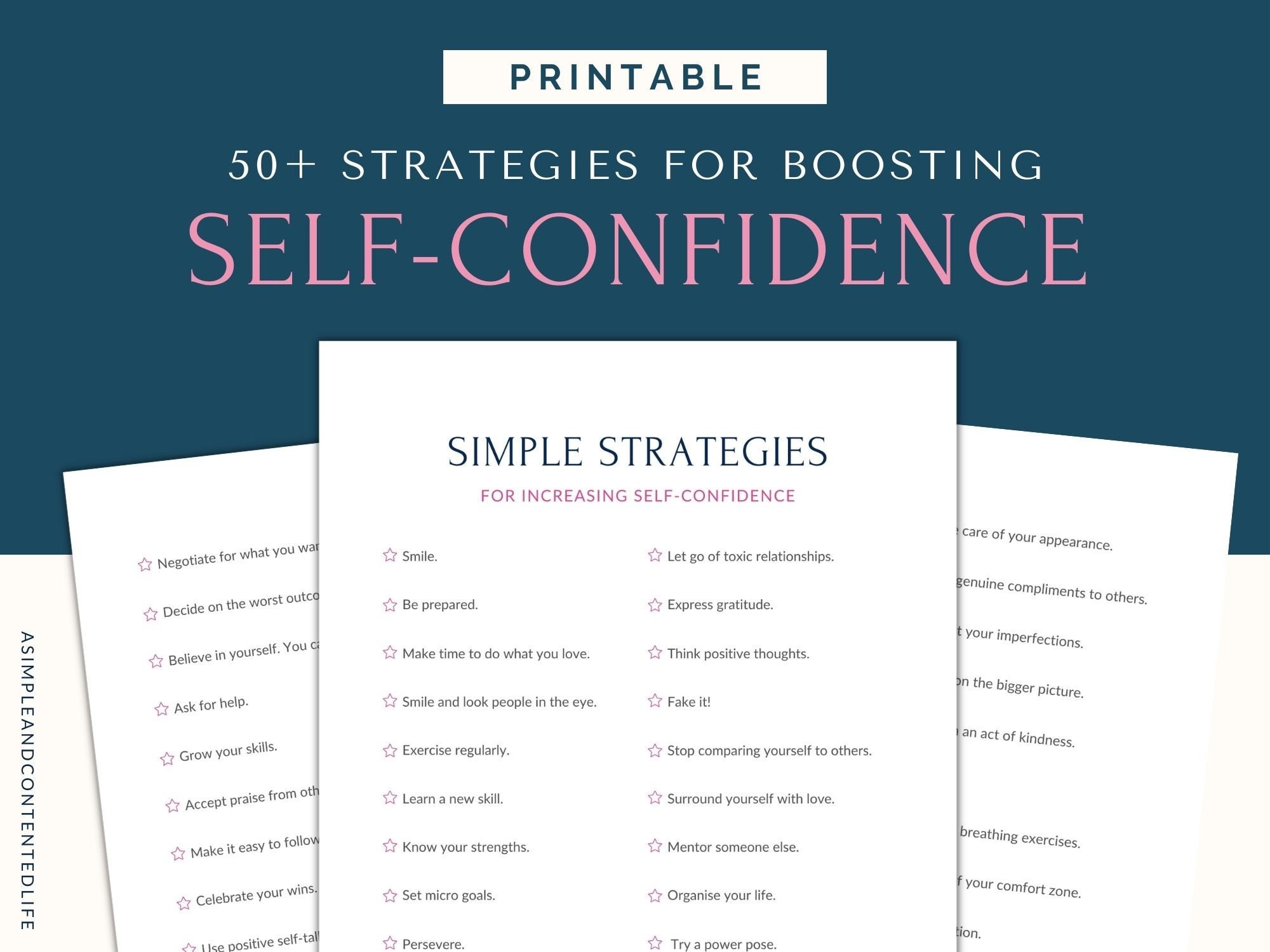 Self Confidence Cheatsheet, Self Confidence Planner, Self Esteem ...