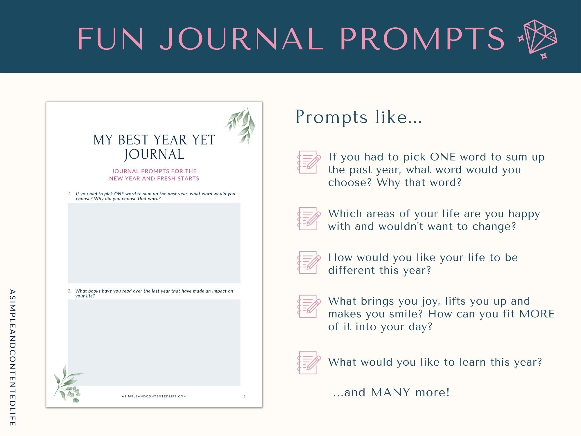 New Year Journal, Year Review, Yearly Goal Planner, Goal Setting, Goal ...