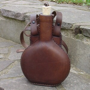 500 Ml Medieval Leather Bottle - Historical Leather Flask - Medieval ...
