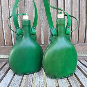 720 Ml Medieval Leather Bottle - 3 Colors - Historical Leather Flask ...