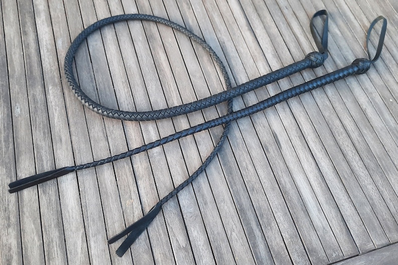 Black BDSM Leather Whip One-tailed Whip Flogger Leather - Etsy