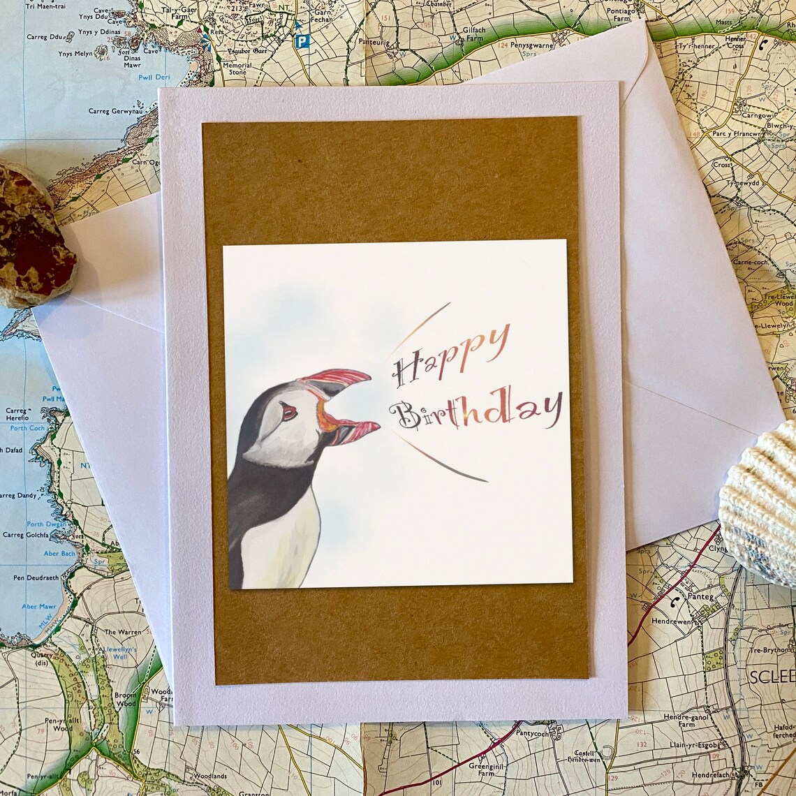Puffin Greeting Card Happy Birthday Water Colour Print - Etsy