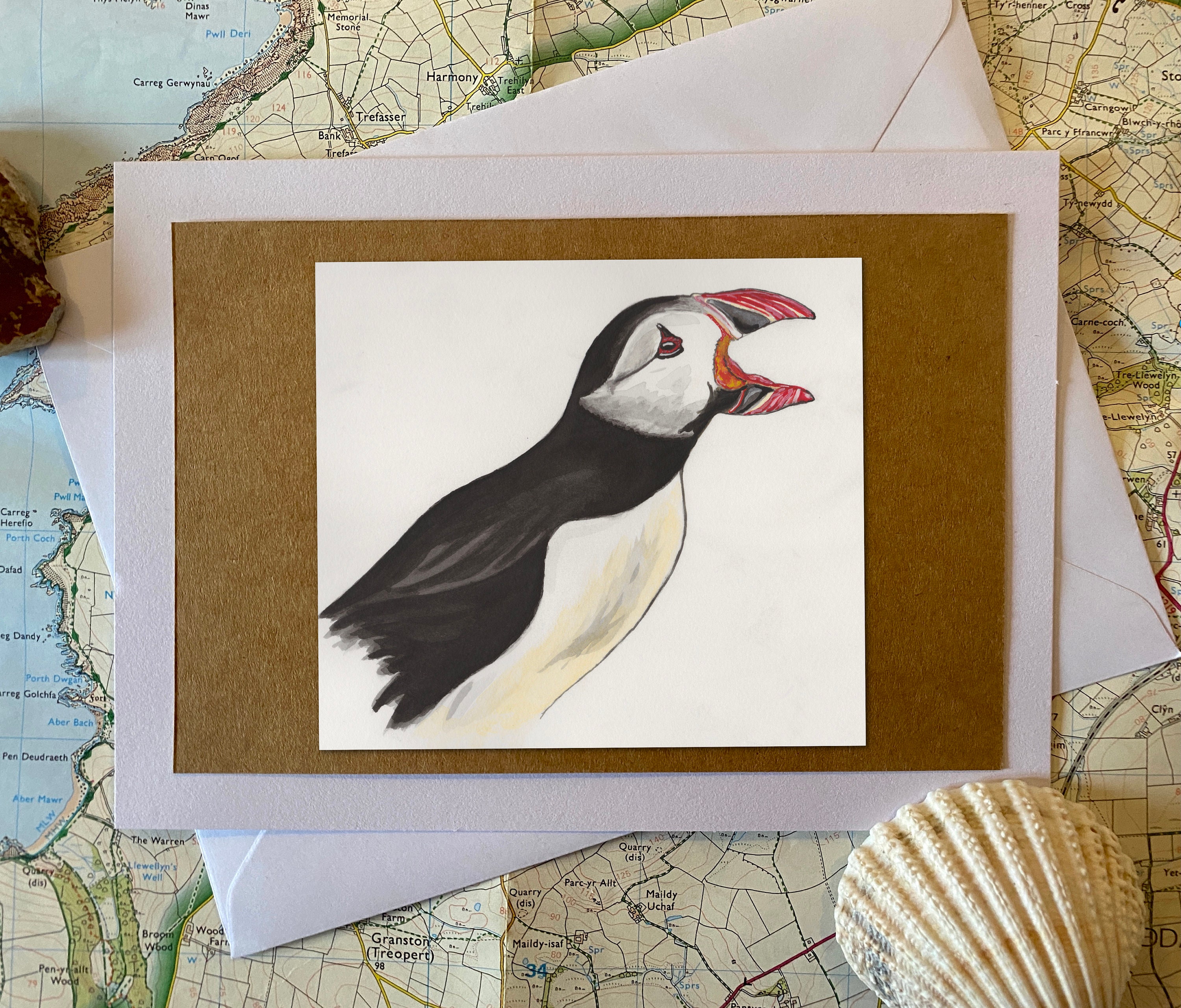 Puffin Greeting Card Happy Birthday Water Colour Print - Etsy