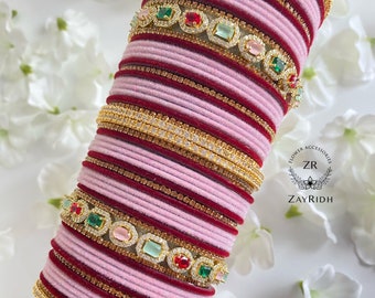 Indian Asian Pakistani Pink Bridal Party Bangle Set Churiya - Etsy