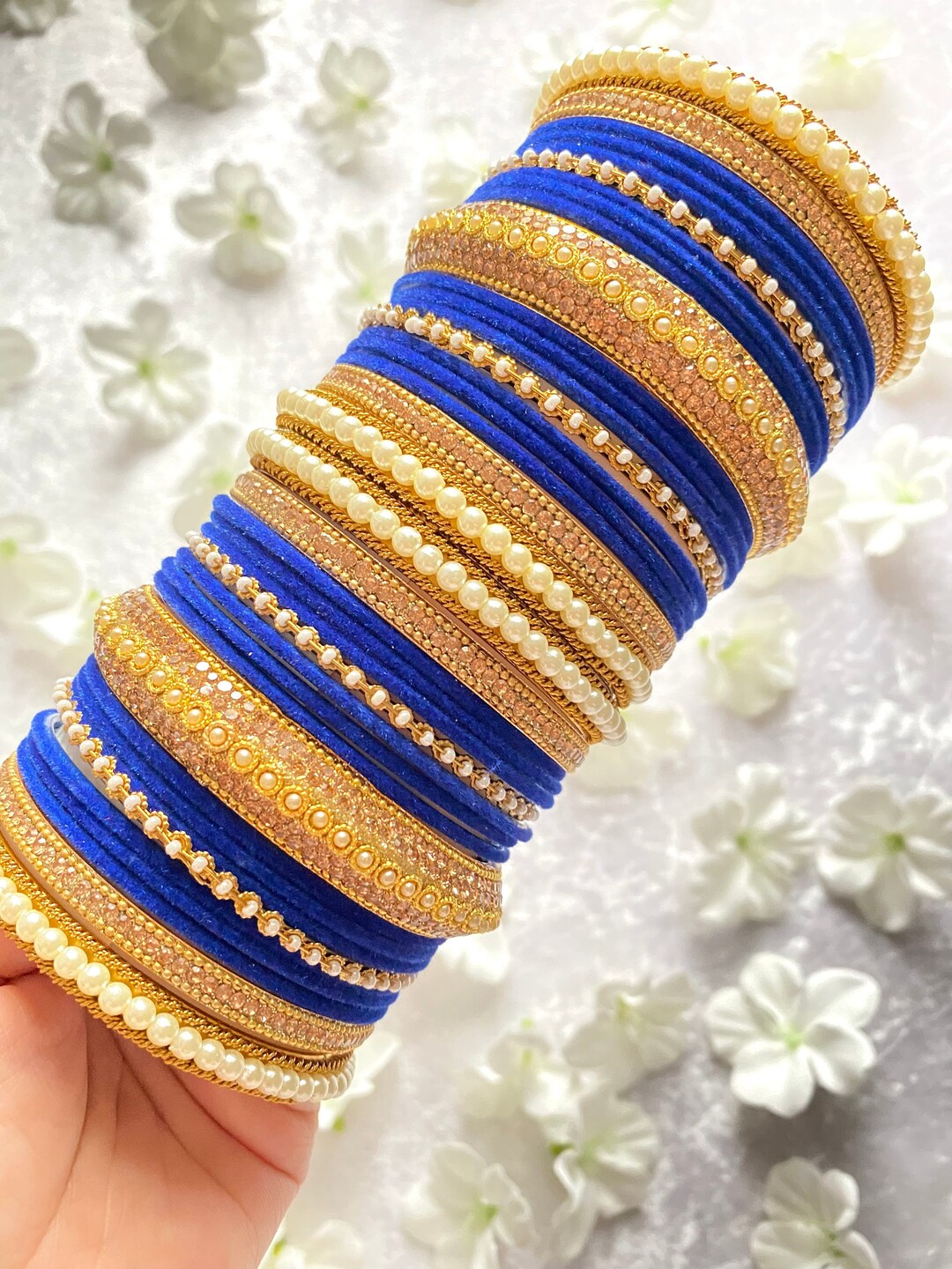 Indian Asian Pakistani Blue Bridal Party Bangle Set, Churiya Chudi ...