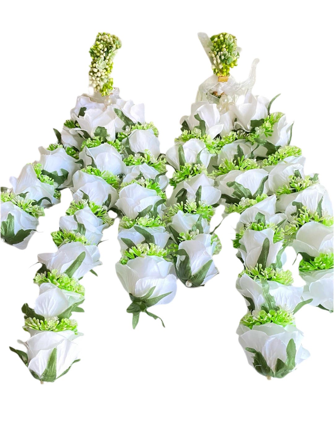 White Flower Asian Bridal Kaleere | Mehndi Haldi Dolki Flower Kalira ...