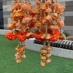 Orange Flower Kaleere Wedding Kalira Bridal Kalire Indian Mehndi Haldi ...