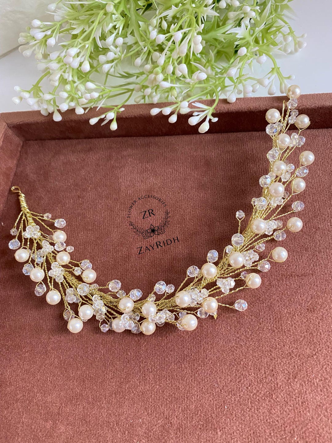Gold and Silver Hair Accessory and Gajra - Elegant Floral Design for ...