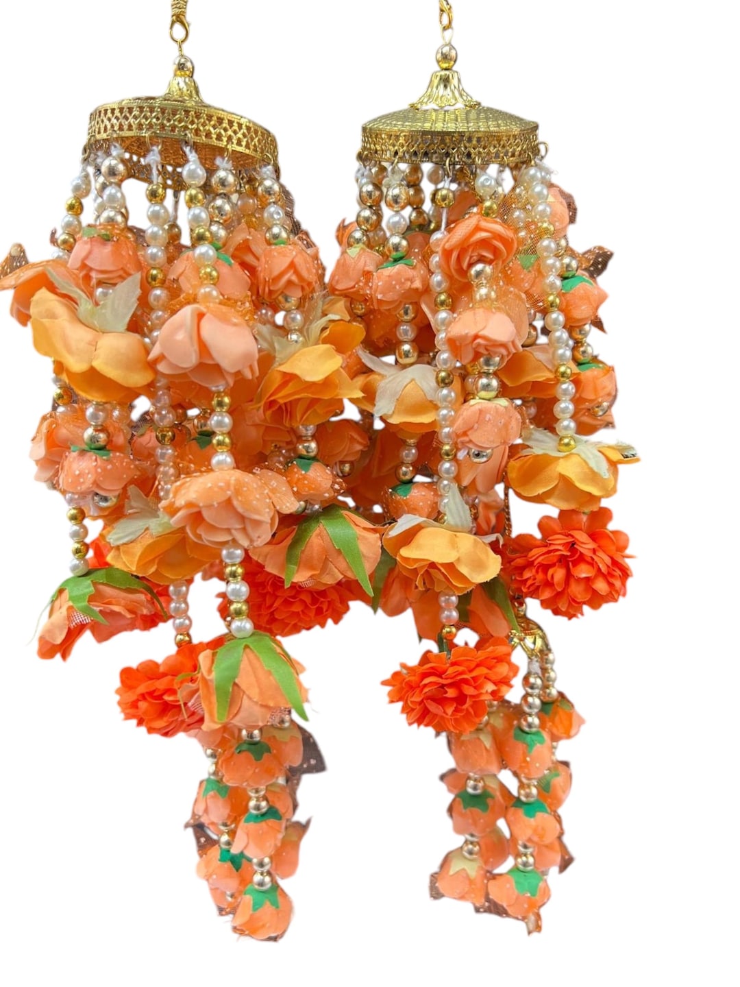 Orange Flower Kaleere | Artificial Flower Kalira | Mehndi Haldi Floral ...