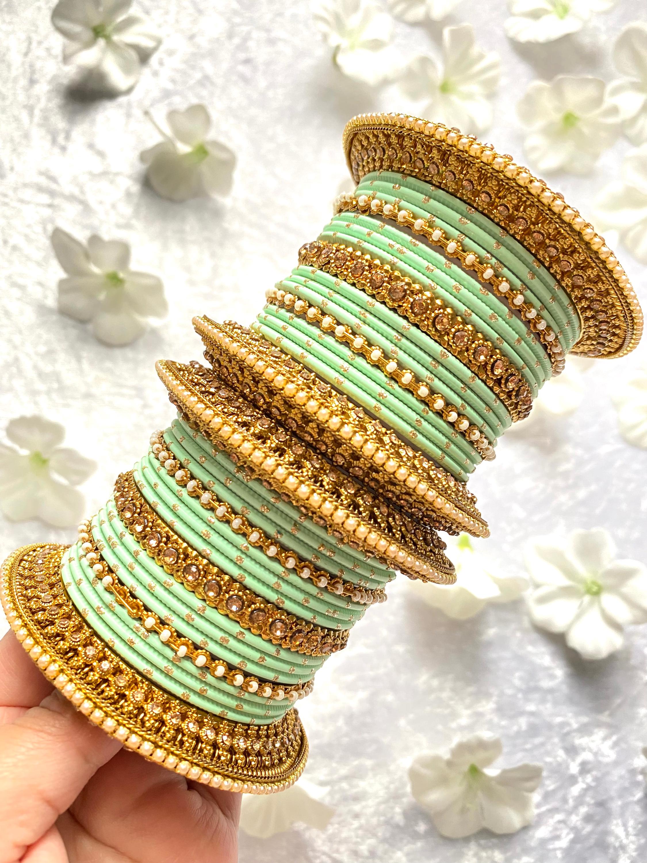 Pair of Traditional Indian Bangles | Desi Wedding Bridal Bangles Set ...