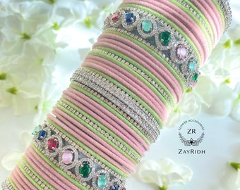Indian Asian Pakistani Pink Bridal Party Bangle Set Churiya - Etsy