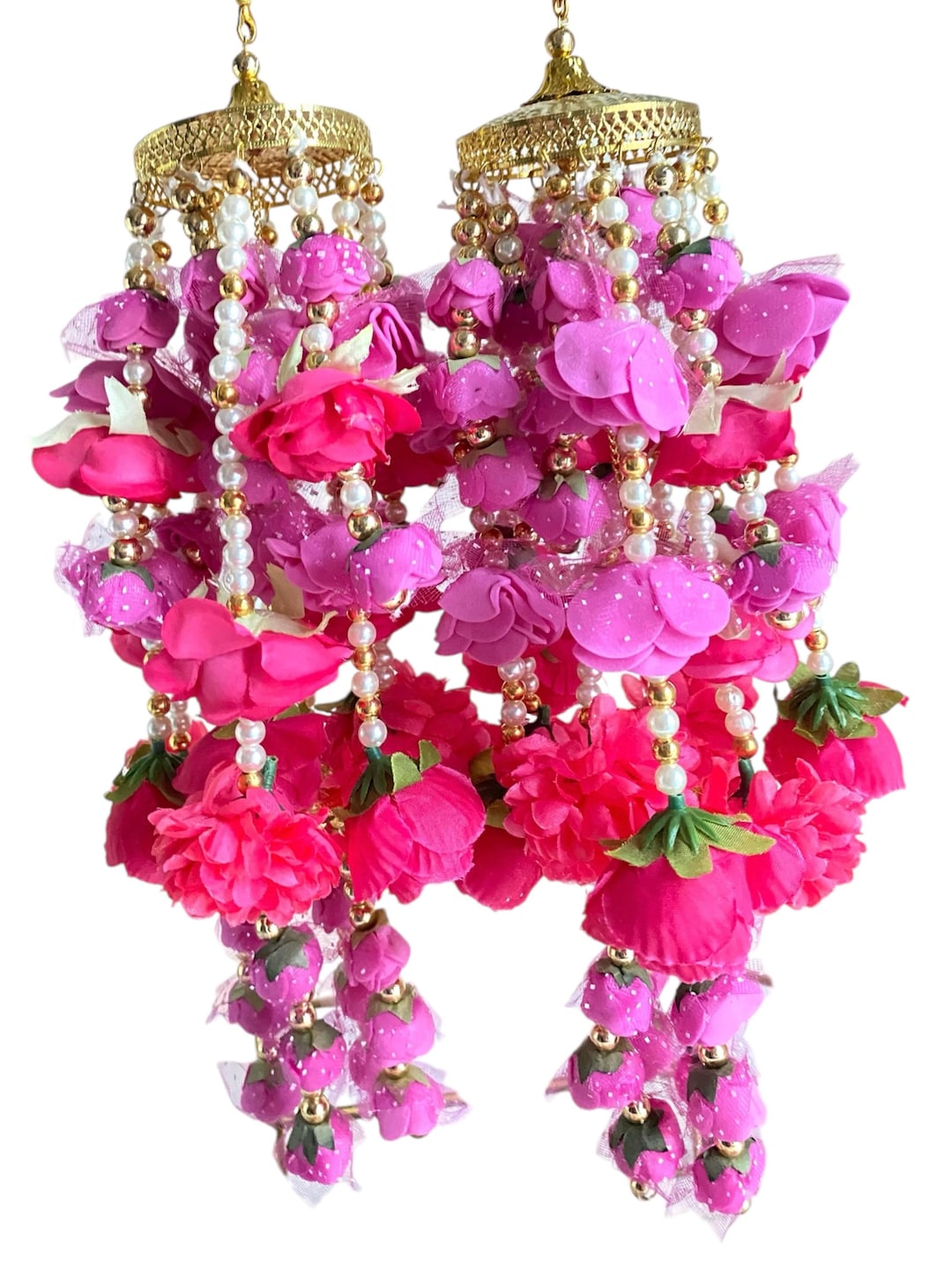 Hot Pink Artificial Asian Flower Kaleere - Handmade Bridal Accessories ...