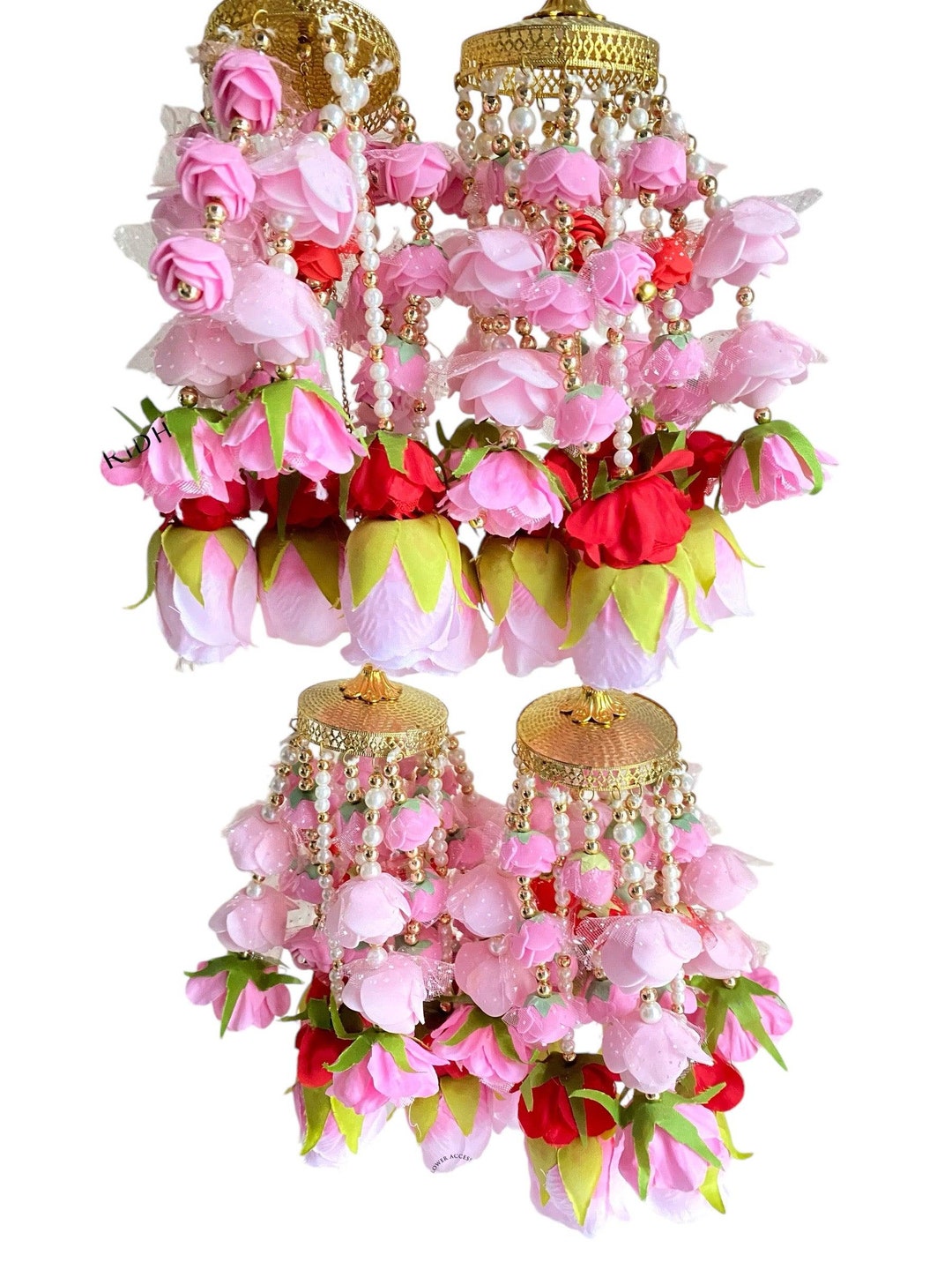 Pair of Pink Artifical Flower Kaleera | Traditional Indian Flower ...