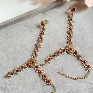 Red Indian Bridal Hand Harness - Etsy