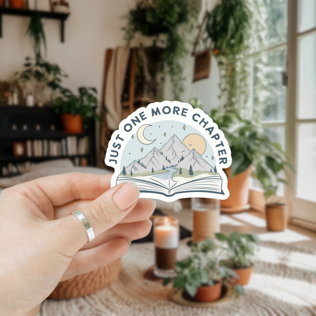 Just One More Chapter Sticker | Vinyl Sticker | Waterbottle | Book Nerd ...