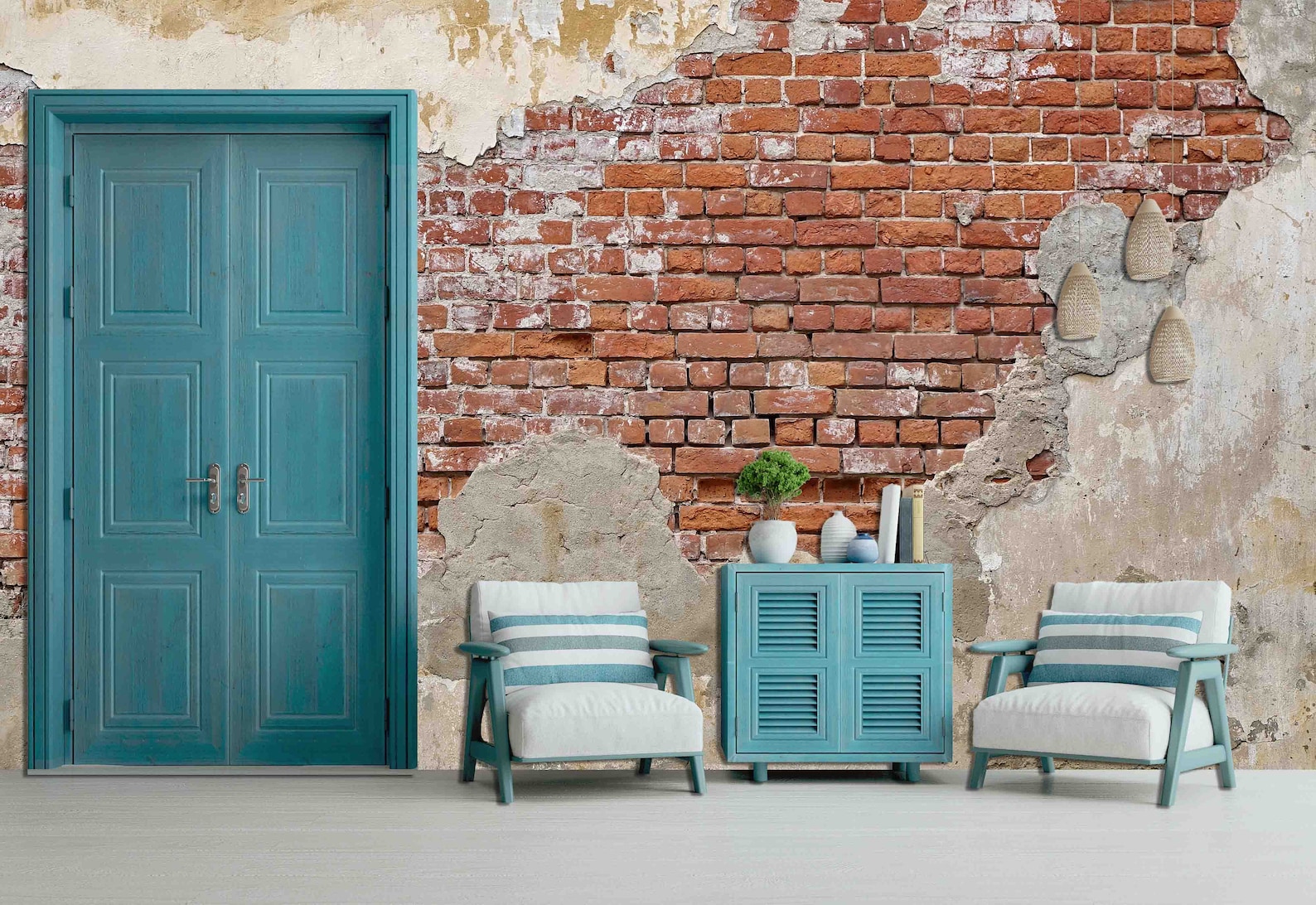 Custom Brick Wall Mural: Peel and Stick Wallpaper - Removable Design - Etsy
