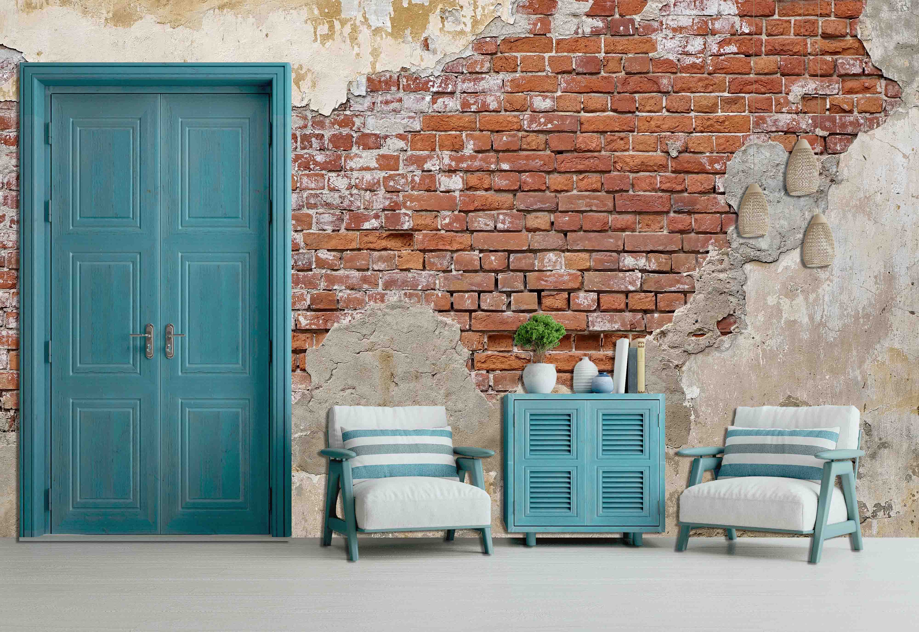 Custom Size Wallpaper - Old Brick Wall Texture Wallpaper - Peel and ...