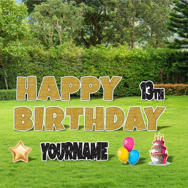 Birthday Name Sign - Etsy