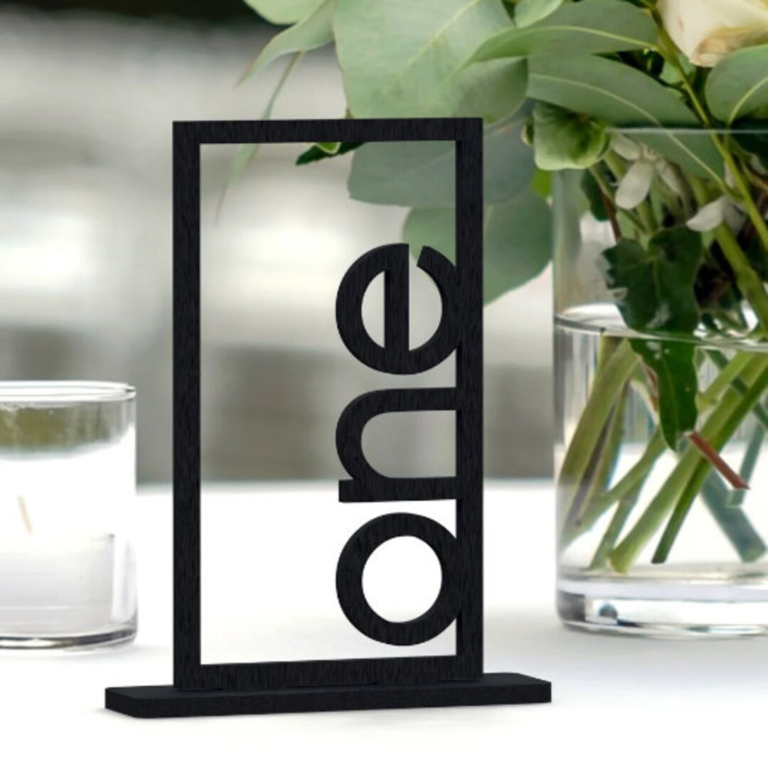 Custom Acrylic Table Numbers With Stand Black Plexi Table Numbers ...