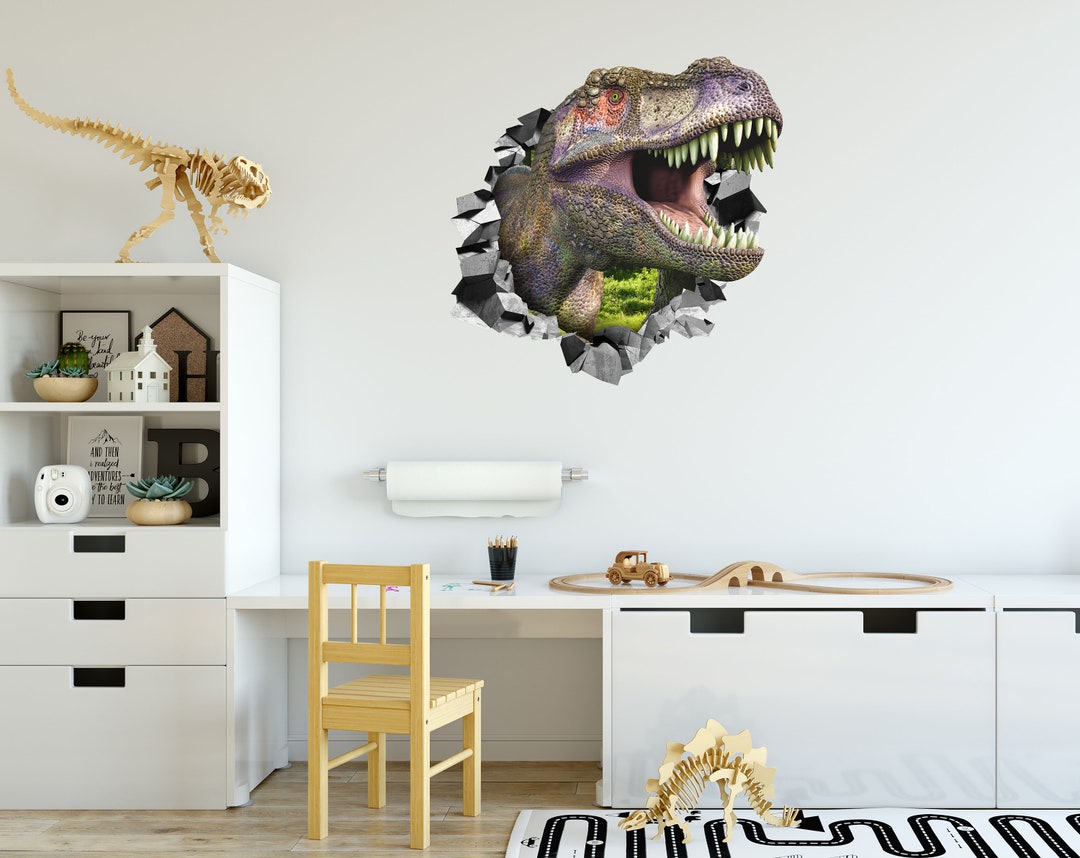 Dinosaur Wall Decal: Removable 3D Vinyl Sticker (24 Inch) - Etsy