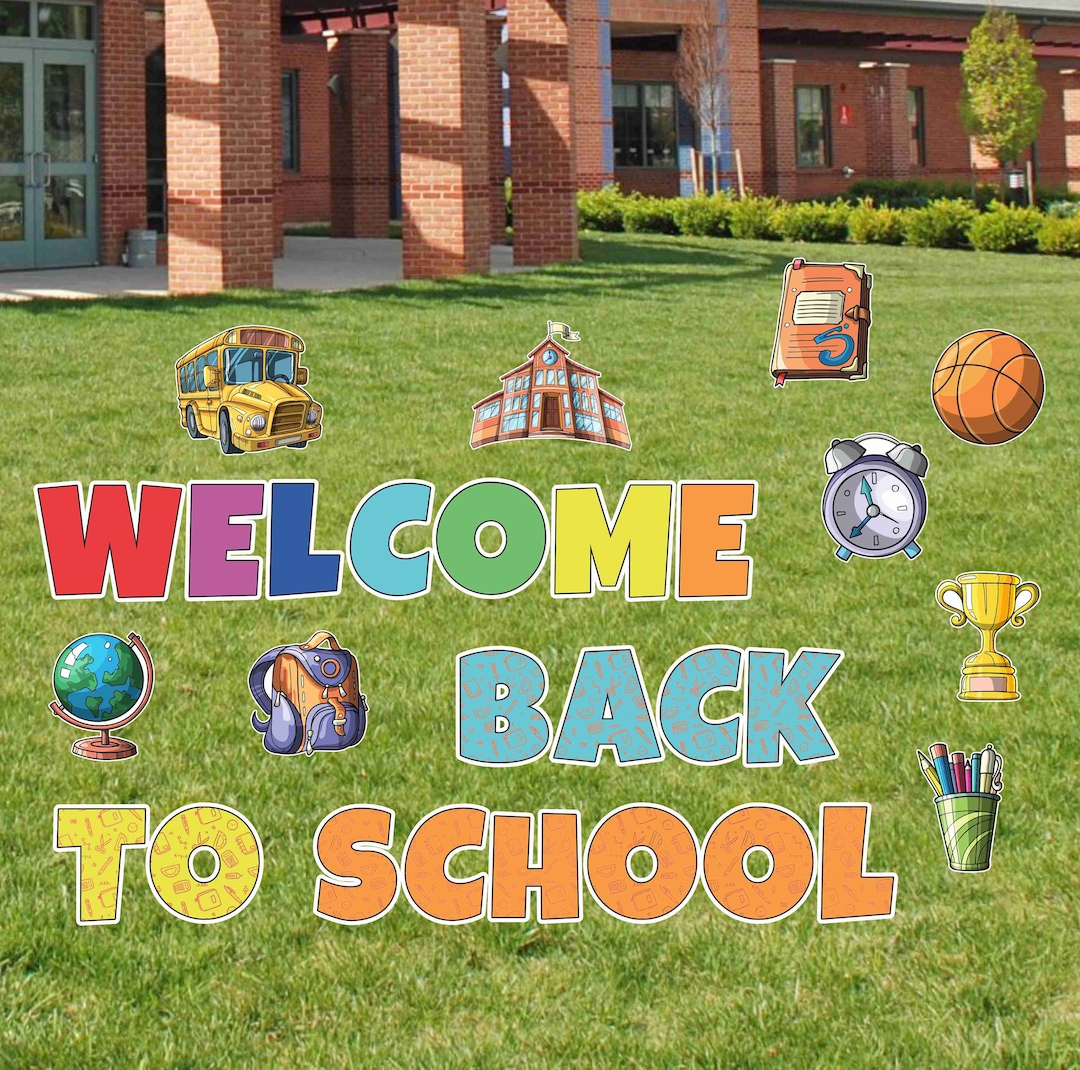 Welcome Back to School Yard Decorations | Courtyard Sign Outdoor Lawn ...