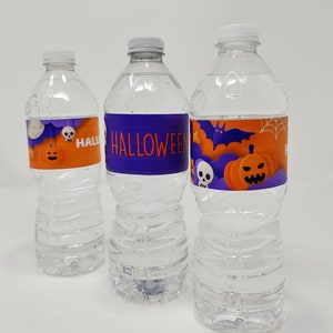 Halloween Party Water Bottle Labels, WATERPROOF, Custom Halloween Party ...